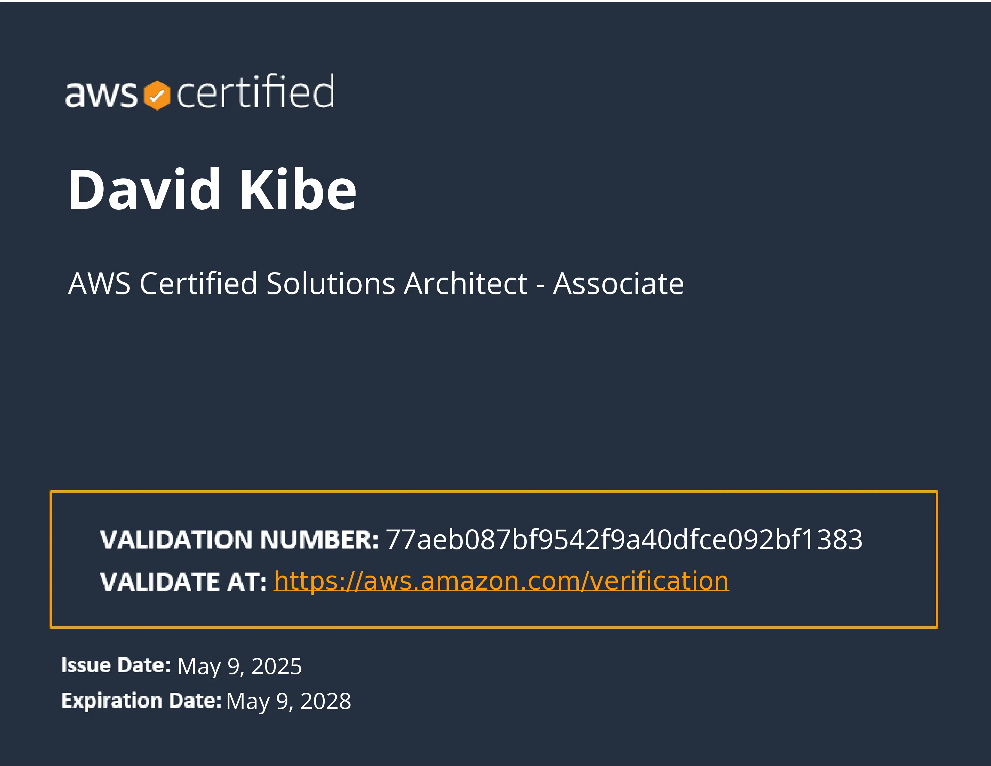 David Washington Kamau | AWS Certified Full Stack Developer